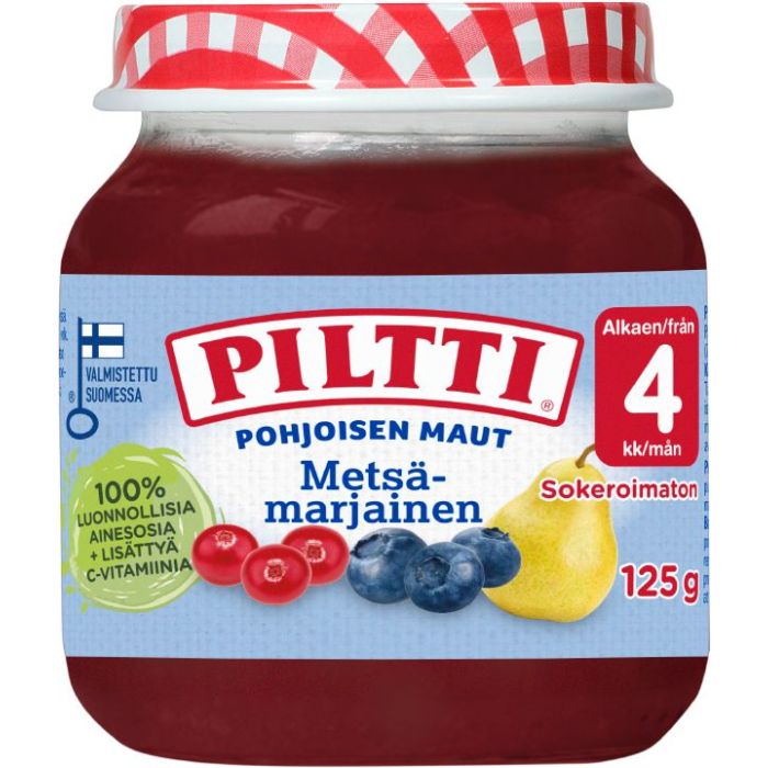 Piltti Piltti 125g Pohjoisen maut Metsämarjainen marja- ja hedelmäsose 4kk