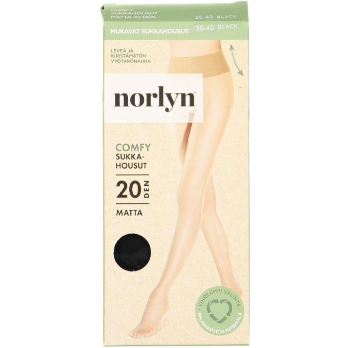 Norlyn Comfy 20 den sukkahousut, mustat