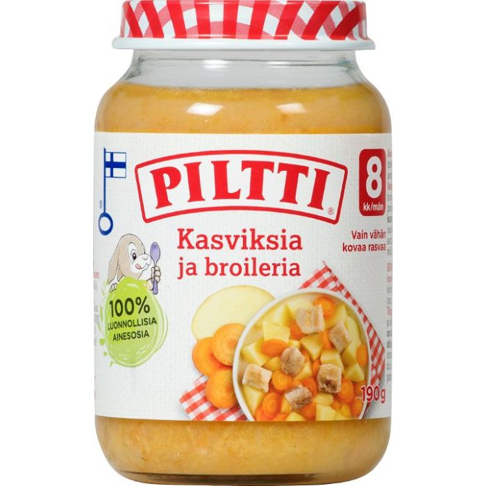 Piltti Piltti 190g Kasviksia ja broileria lastenateria 8kk