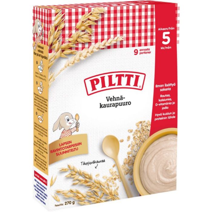 Piltti Piltti 270g Vehnä-kaurapuuro täysjyväpuurojauhe 5kk
