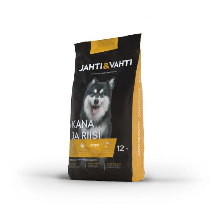 Jahti&Vahti Kana ja riisi koiran täysravinto 12 kg