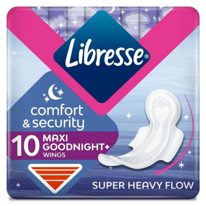 LIBRESSE Yöside Maxi Goodnight Wing 10 kpl LIBRESSE Yöside Maxi Goodnight Wing 10 kpl