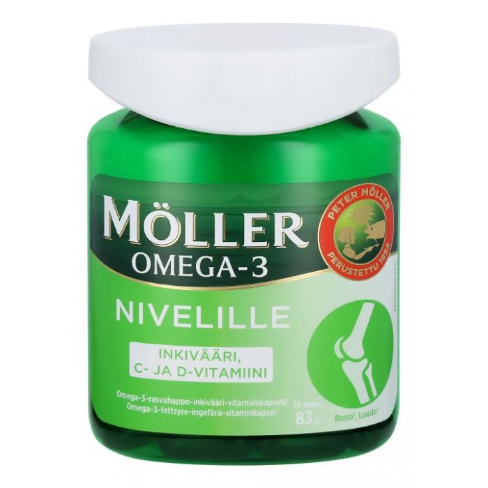 Möller 76kaps Nivelille omega-3, inkivääri, C- ja D-vitamiini ravintol
