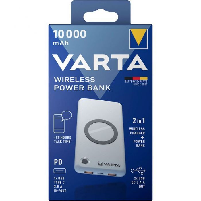 Varta Langaton Power Bank -varavirtalähde 10 000 mAh